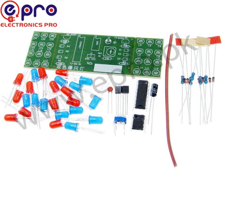 Red Blue Strobe Lights Kit | NE555 CD4017 Price in Pakistan