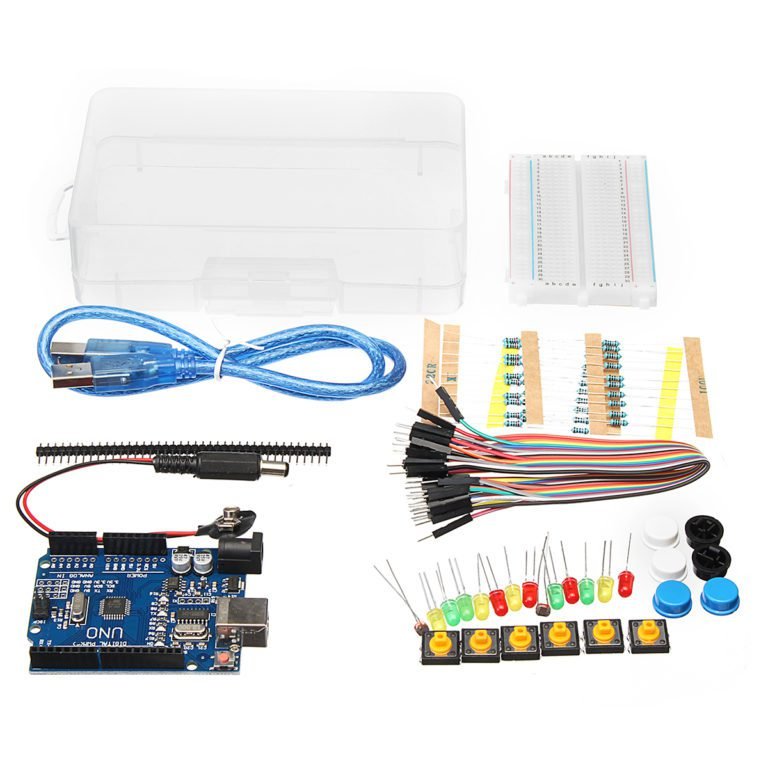 Complete Basic Starter Kit for Arduino – Uno R3, Breadboard, LEDs ...