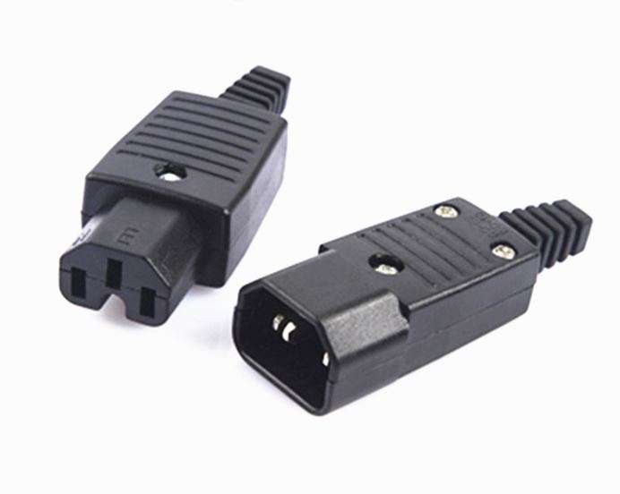 Male + Female Rewirable Power Connector 3 Pin IEC-C14 Socket Computer ...