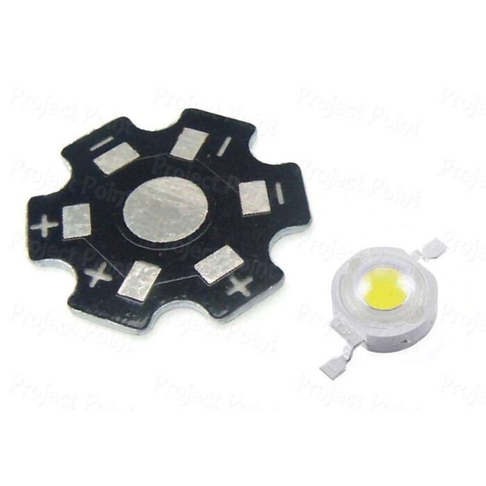 1W High Power White SMD LED with Heatsink in Pakistan - Electronics Pro
